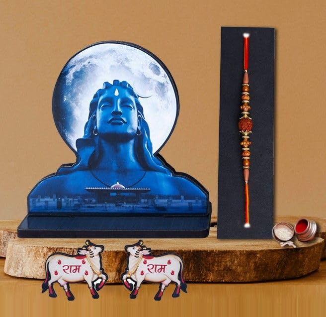 Buy EXPLEASIA Rakhi Set with Divine God Figure Table Stand and Roli ...