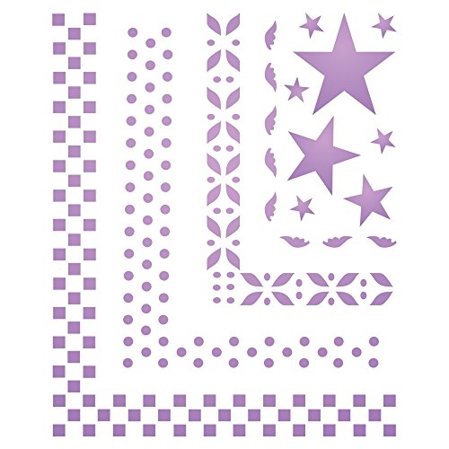 Border Stencil – 8 x 10cm (S) – Reusable Small Geometric Borders Stars ...