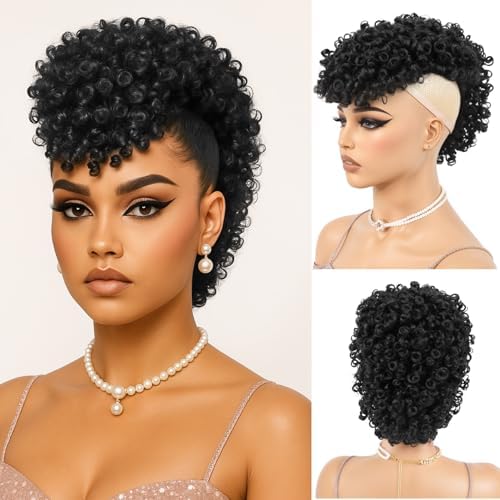 Amazon.com: Rafabcici Mohawk Wig for Black Women – Short Kinky Curly ...