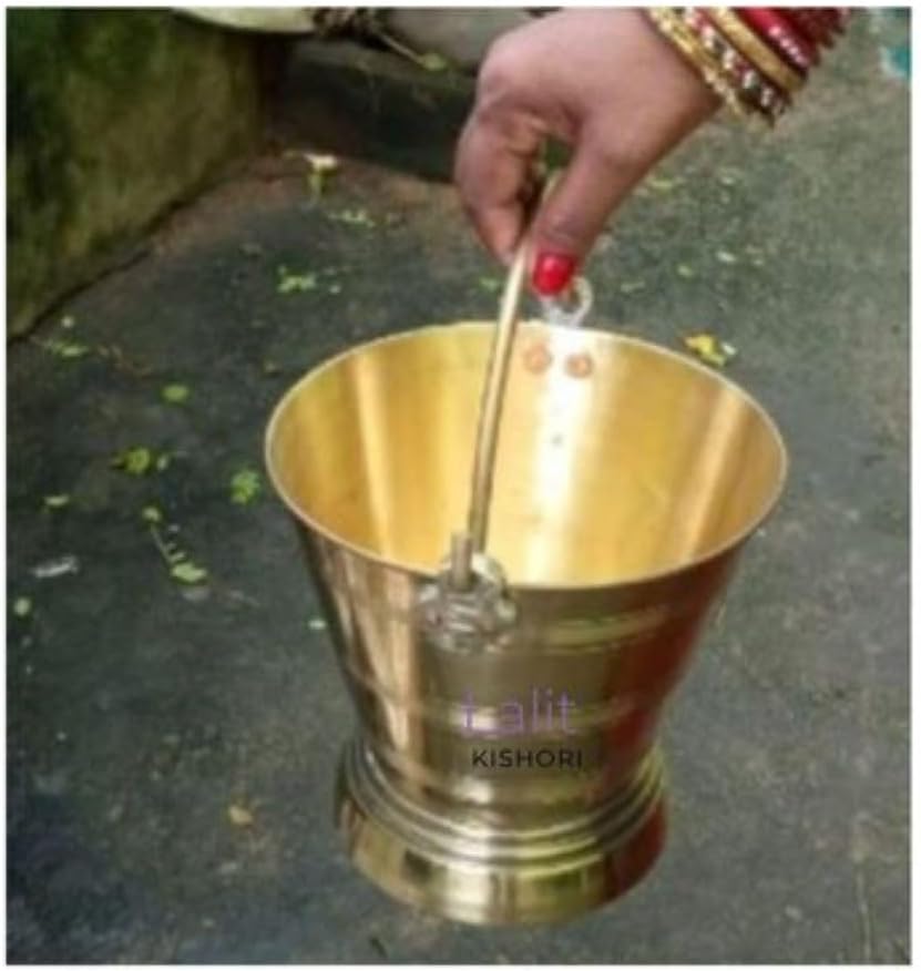 Amazon.com: jewellary hub Handled Pail Pure Brass Bucket | Heavy Gauge ...