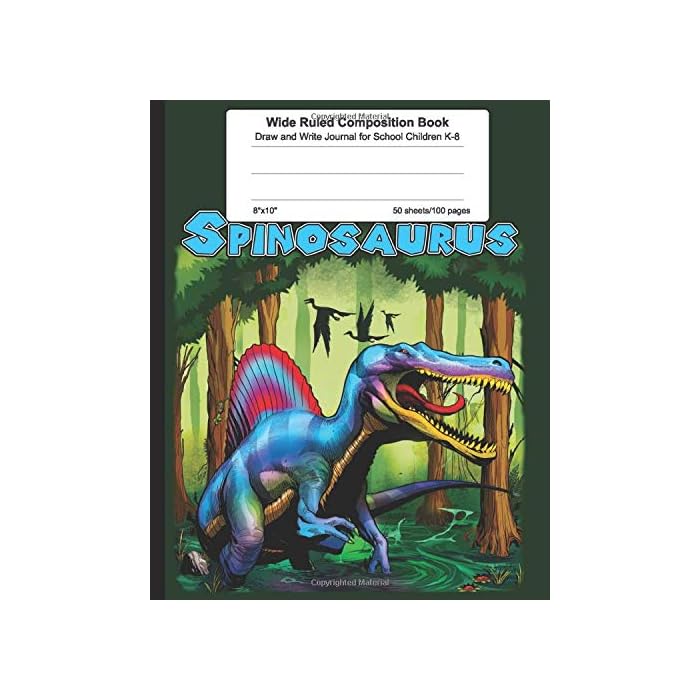 Buy Spinosaurus Wide Ruled Composition Book - Draw & Write Journal for ...