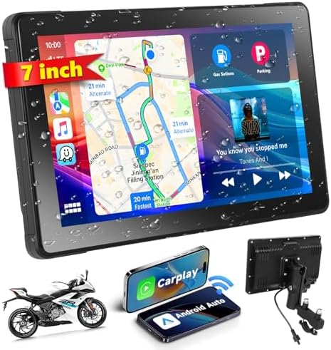 Carpuride W702 Motorcycle GPS Carplay Screen, Wireless CarPlay ...