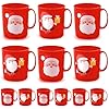 Amazon.com: Umigy 12 Pcs Christmas Santa Mugs 12 oz Christmas Plastic ...