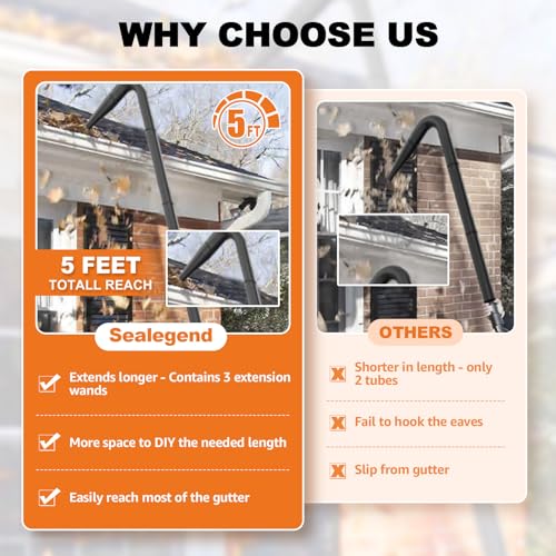 Snapklik.com : Sealegend 5-Piece Gutter Cleaning Kit Leaf Vacuum ...