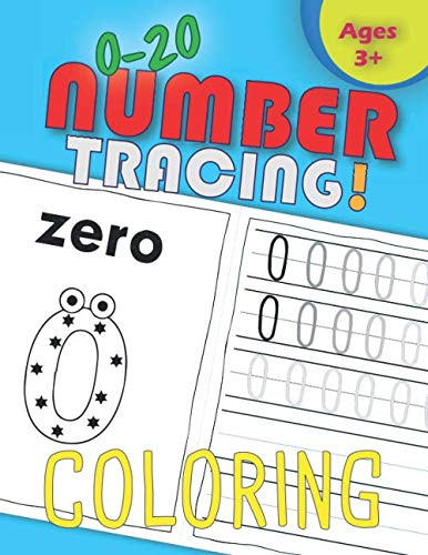 Number Tracing & Coloring: Number Writing Practice Book, 0 - 20, Math ...