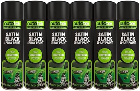 Autotek Professional High Covering Power Spray Paint, Satin Black, 500 ...
