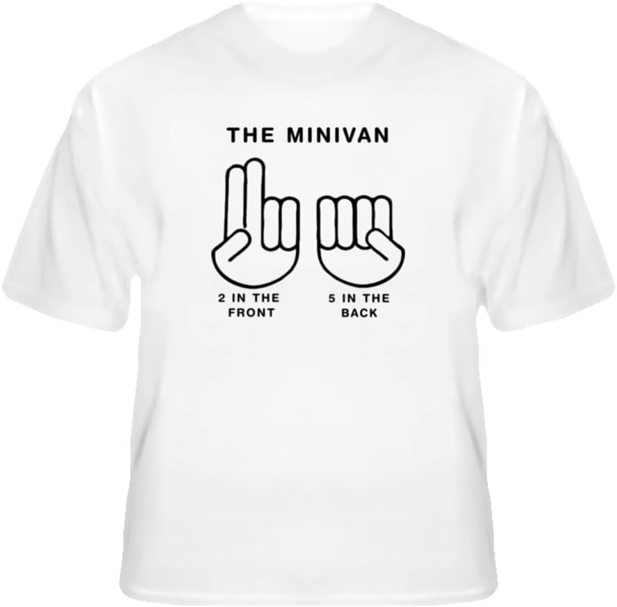 Mini Van Shocker Hand Gesture Rude Offensive T Shirt S White | Amazon.com