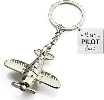 Amazon.com: Pilot Keychain Gift, Aviation Themed Key Ring, for New ...