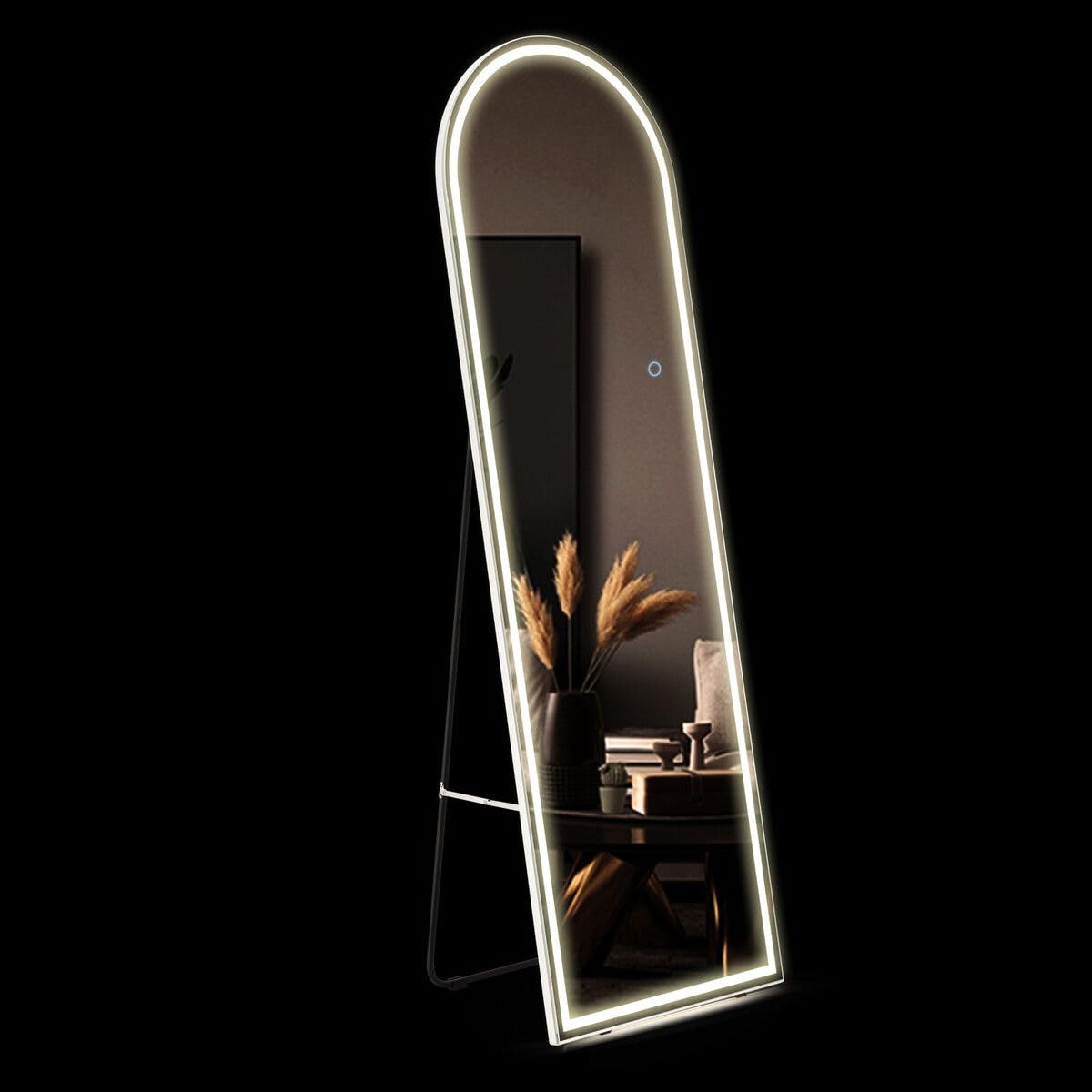 Maxkon LED Full Length Mirror Arched Body LED Floor Mirror Free ...