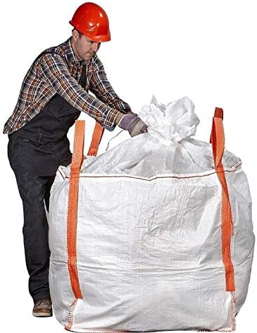 Bigbagland 10x Builders Bag with Top Skirt | Polypropylene Closable Tonne bag 90x90x90 | 140gr ...