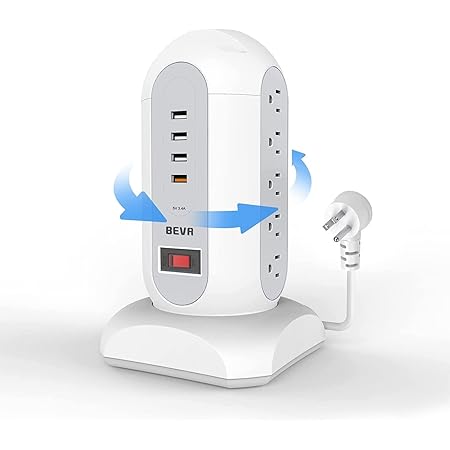 Amazon.com: Power Strip Tower Surge Protector, JACKYLED 6.5ft ...