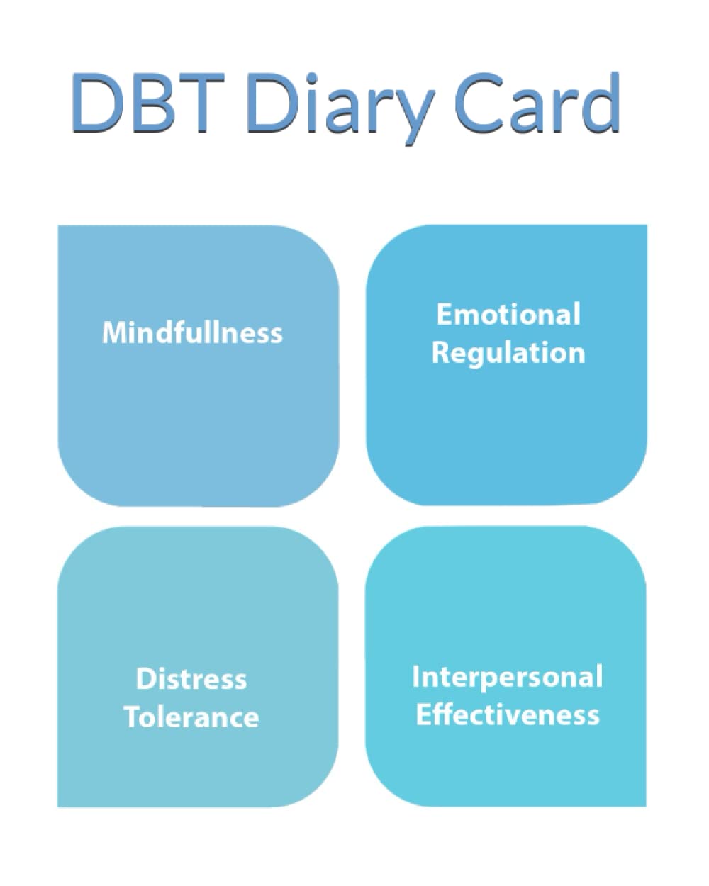 DBT Diary Card | Dialectical Behavior Therapy DBT Skills: DBT Workbook ...