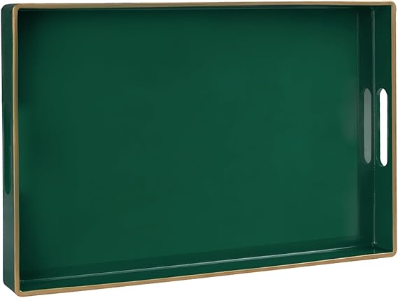 Amazon.com: MAONAME Dark Green Decorative Tray, Serving Tray with ...