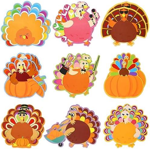 Amazon.com : Whaline Thanksgiving Fall Turkey Sticky Notes Colorful ...