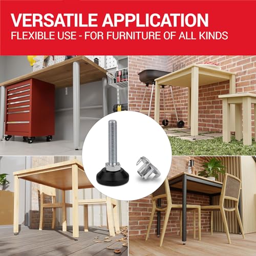 LouMaxx Adjusting Screw M10 x 40 mm – Adjustable Feet Including Drive ...