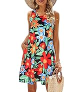 SimpleFun Summer Dresses for Women Beach Floral Tshirt Sundress Casual ...