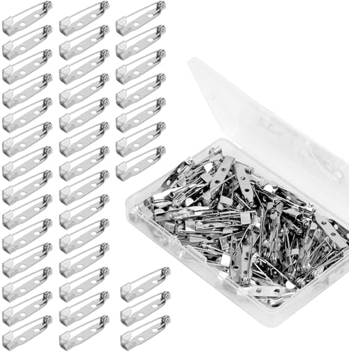 Amazon.com: 100pcs Brooch Pin Backs, 1 Inch Sliver Bar Pins Metal Flat ...