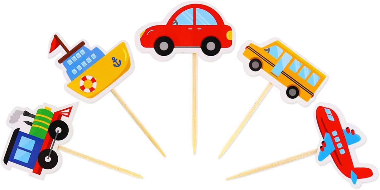 Amazon.com: 20 Pieces cars cake decorations |baby shower cupcake ...