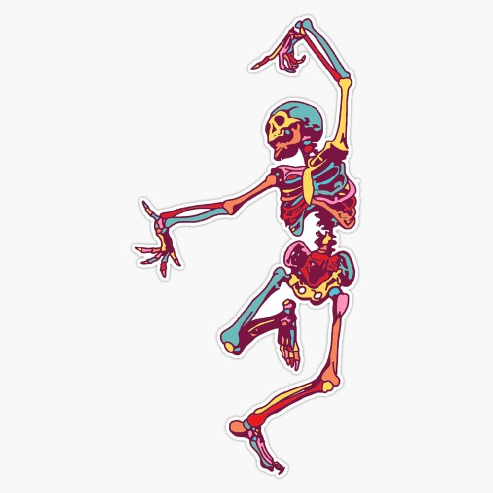 Amazon.com - Rainbow Dancing Skeleton Sticker Bumper Sticker Vinyl Decal 5"