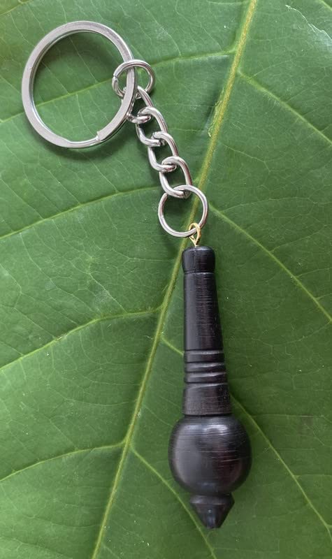 ANAWARIYAS Ebony wood Hanuman Gada keychain ring for bike/car/house key ...