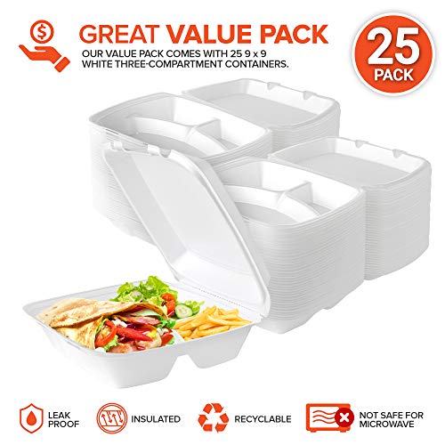 Snapklik.com : Stock Your Home 9x9 Clamshell Take Out Boxes (25 Pack ...
