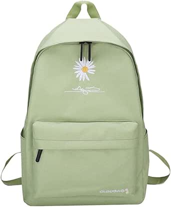 Women Backpack Shoulder Bag, Daisy Flower Embroidery School Bag for ...
