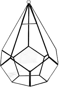 Amazon.com: Aouzsta Five-Sided Rhombus Glass Container Desktop ...