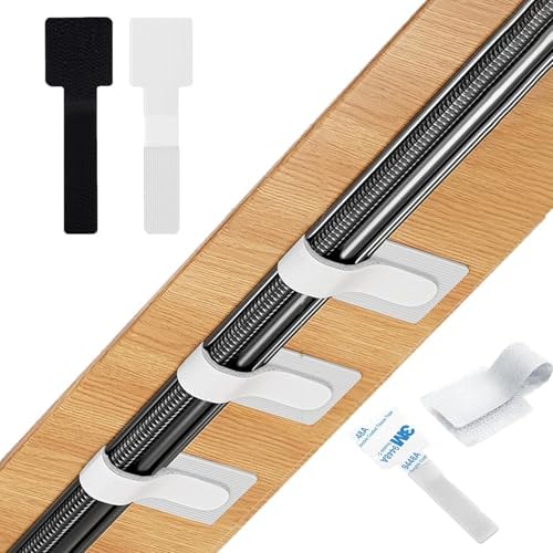 50-Pack Self-Adhesive Cable Ties, Reusable Fastening and Organizing ...