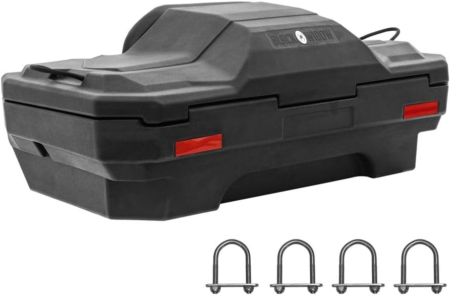 Amazon.com: Black Widow ATV-CB-8015 Rear Rack Locking ATV Cargo Box ...