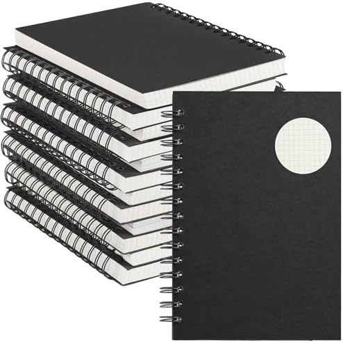 Amazon.com : Geyoga 12 Pack A5 Graph Paper Spiral Notebooks Bulk 8.3"x5 ...