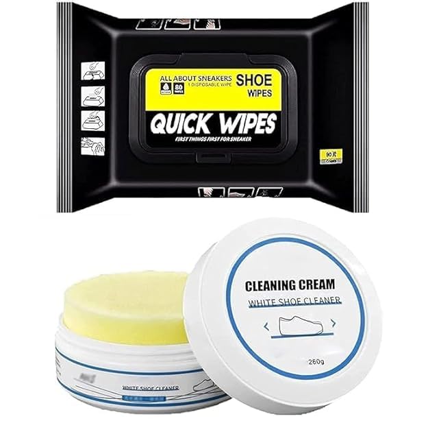 Misti White Shoe Cleaning Cream & Natural Sneaker & Shoe Cleaner Wipes ...