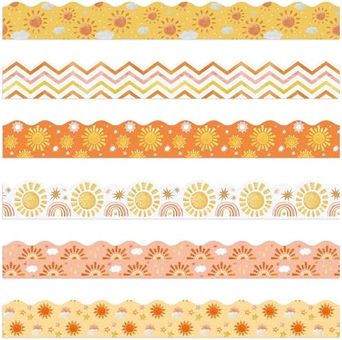 Amazon.com: BeYumi 96Pcs Boho Sun Themed Bulletin Board Borders Boho ...