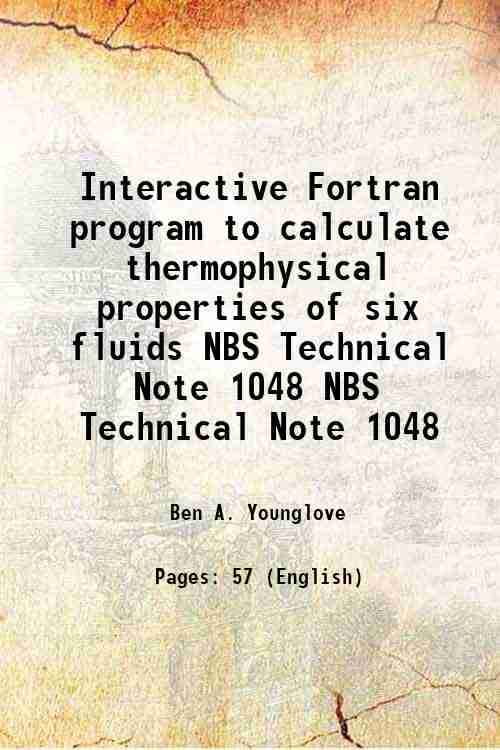 Amazon.in: Buy Interactive Fortran program to calculate thermophysical ...