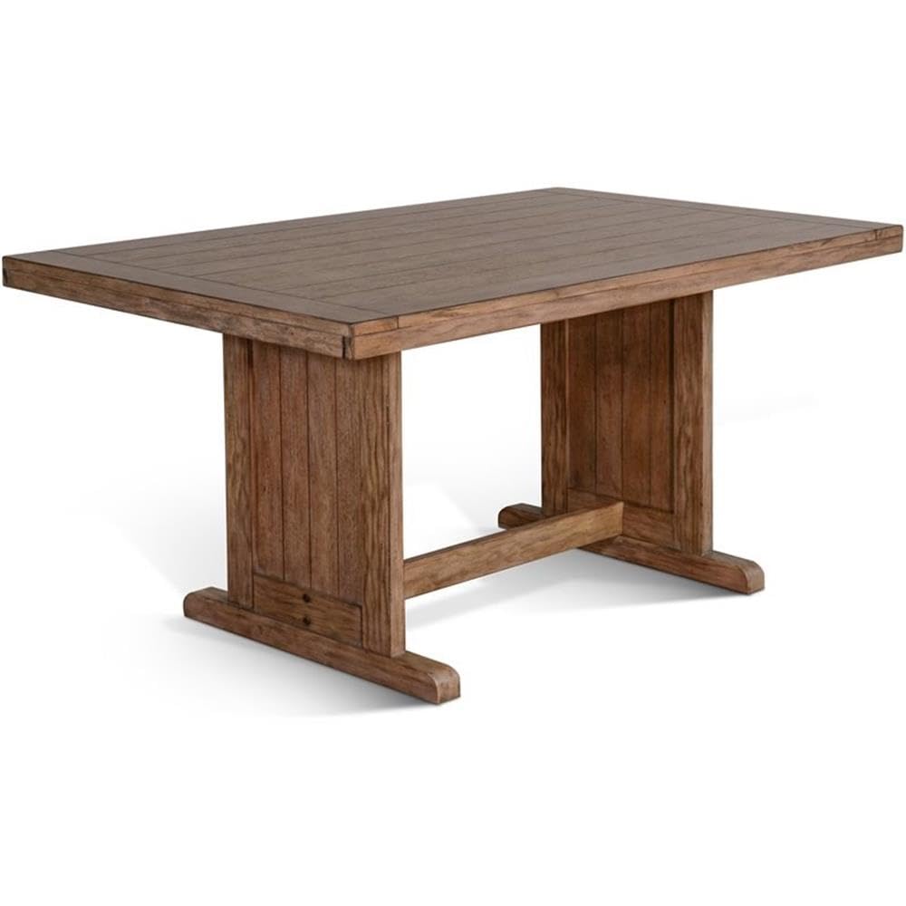 Amazon.com: Pemberly Row 60" Farmhouse Mahogany Wood Table in Taupe ...