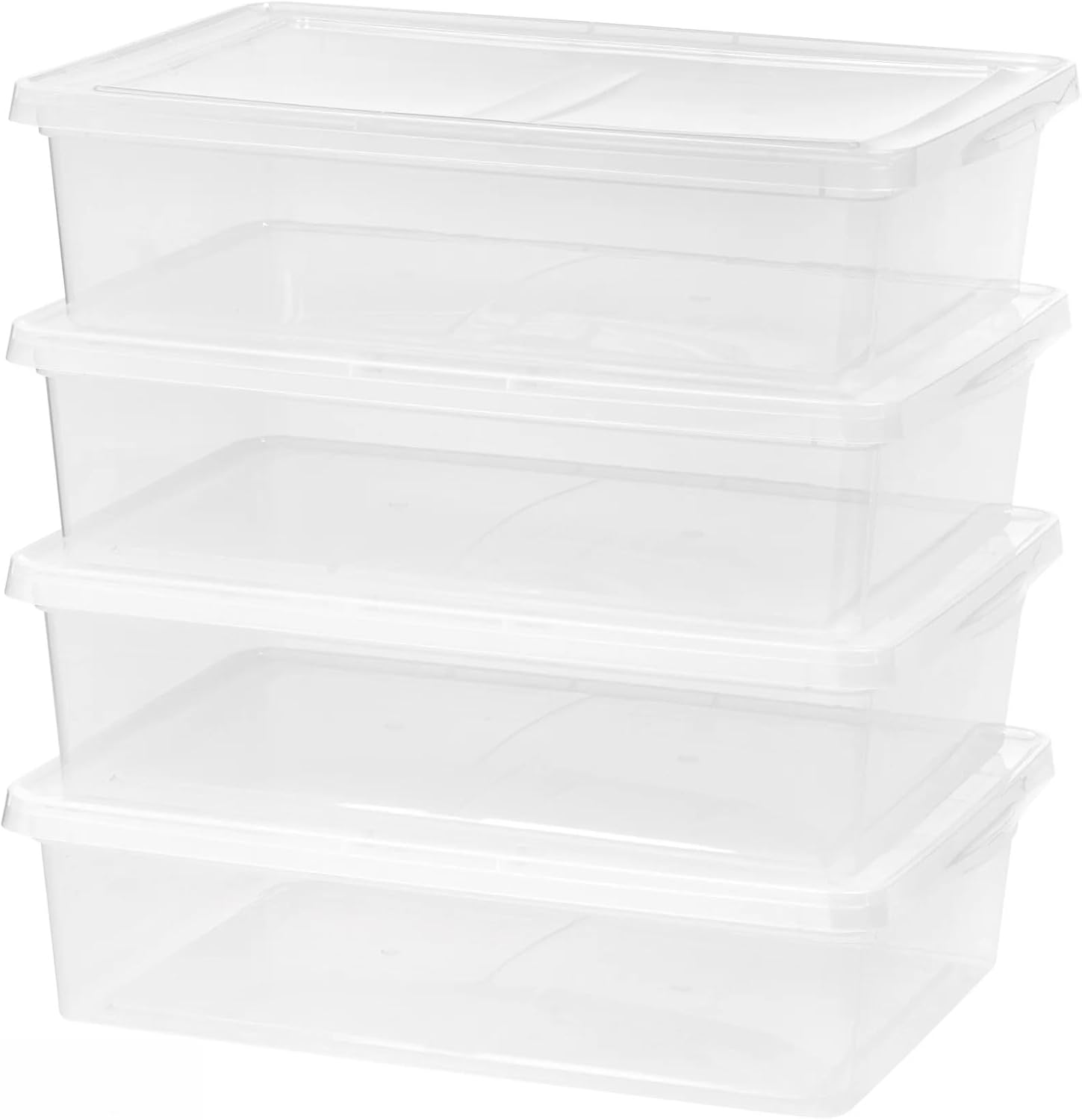Amazon.com - 28 Qt Plastic Under Bed Storage Bins with Lids, Stackable ...