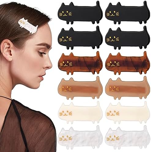 Amazon.com : HINZIC 12Pcs 2 inch Cat Hair Clips Cute Small Snap ...