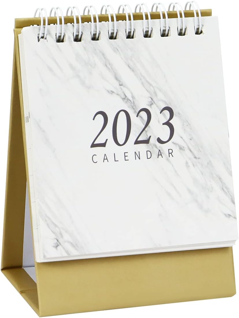 MultiBey Marble Small Desktop Calendar 2022-2023, 17 Monthly Standing ...
