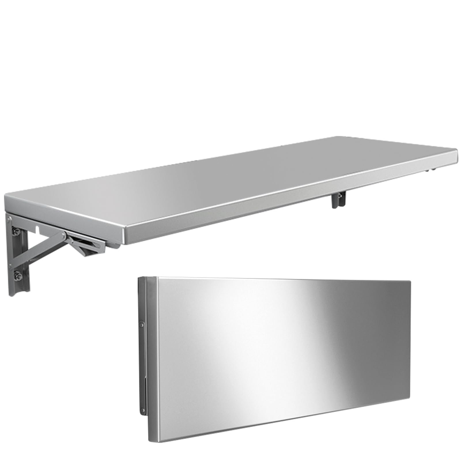 Amazon.com: JPWDDWYT 48" x 12" Wall Mounted Folding Table Stainless ...