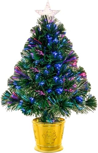 Amazon.com: 3ft Green Fiber Optic Christmas Tree,Prelit Artificial ...