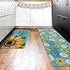 Amazon.com: Tailus Spring Summer Flower Bee Happy Kitchen Rugs Set of 2 ...