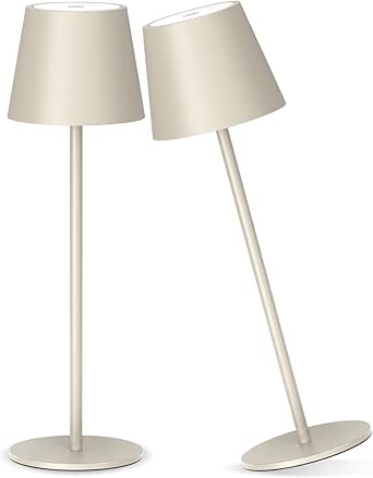 Amazon.com: Ralbay 2 Pack Biege Rechargeable LED Table Lamp,Warm Light ...