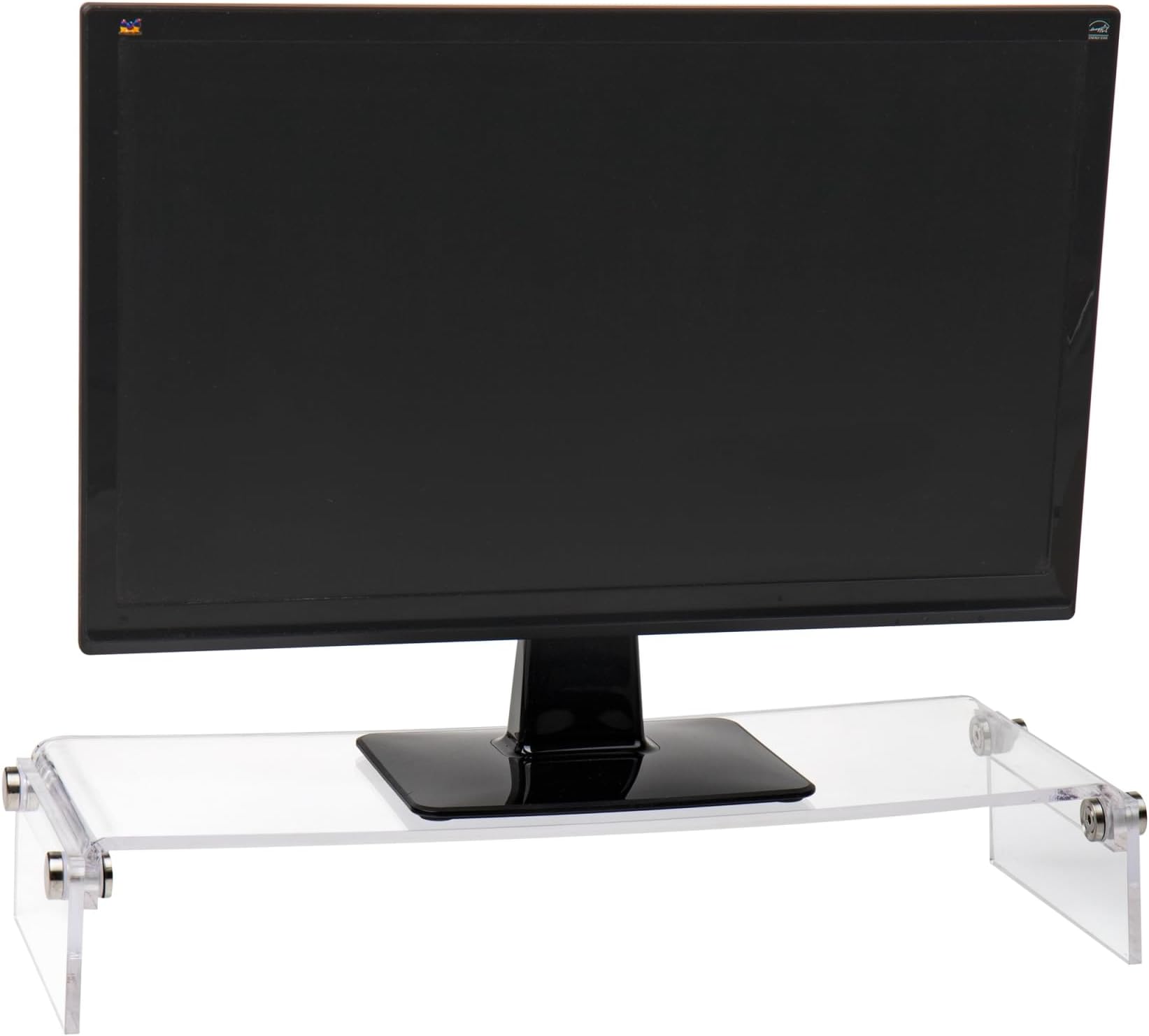Amazon.com: KUHEITAER Monitor Stand, Clear Monitor Riser, 2 Tier Wood ...