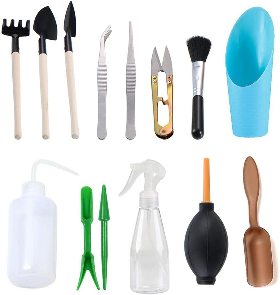 Amazon.com : 14 Pieces Bonsai Set Succulent Garden Hand Tools with Mini ...