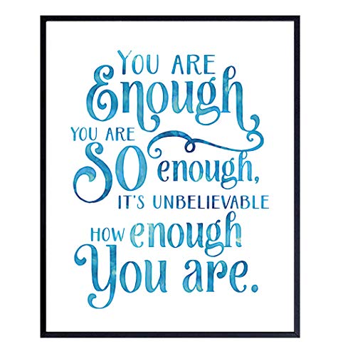 Amazon.com: You Are Enough Motivational Wall Art - 8x10 Motivational ...