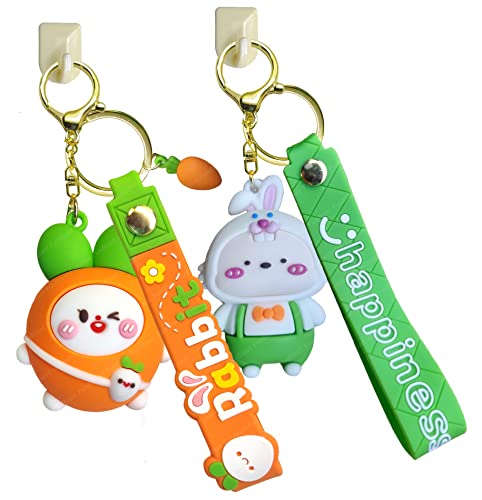 FunBlast Rabbit Key Ring/Key Chain for Girls - Silicone Rabbit & Carrot ...