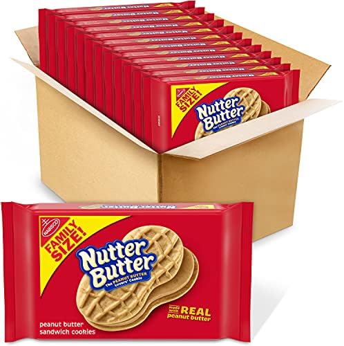 Amazon.com: NUTTER BUTTER Peanut Butter Sandwich Cookies, Family Size ...