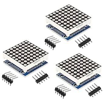 Alinan 3pcs MAX7219 8X8 Dot Matrix LED Display Module 5V MCU Control ...