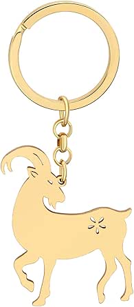 LONYOO Novelty Cute Goat Keychain Stainless Steel Sheep Gifts for Women ...