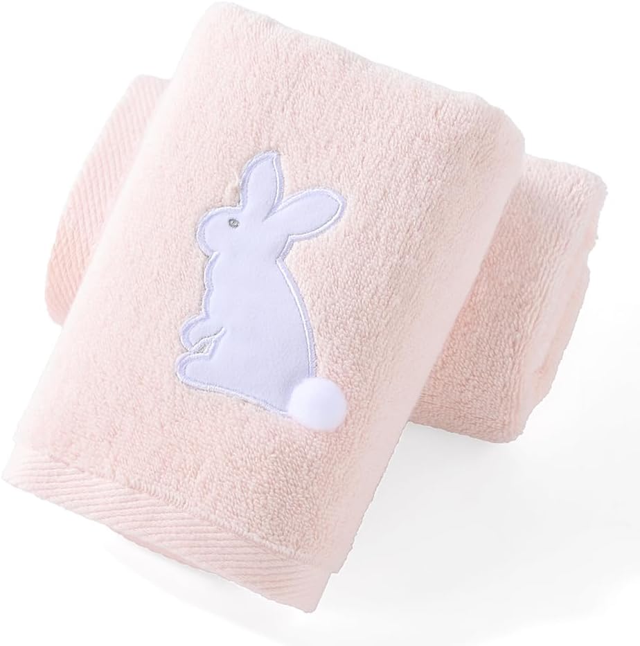 Amazon.com: Quera 2 Pack Easter Rabbit Hand Towels White Bunny Spring ...