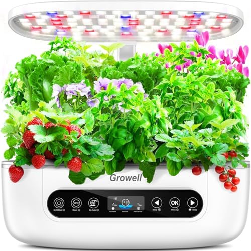 Amazon.com: Hydroponics Growing System 12 Pods, Growell Smart Herb Garden with 96 38W LED Grow ...